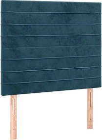 Čelo postele tmavě modré 90x5x118/128 cm sametové 3116512