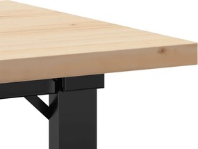 Konferenční stolek s O rámem 80x50x40,5cm borové dřevo a ocel 3282728
