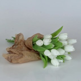 Umělé tulipány bílé 40cm