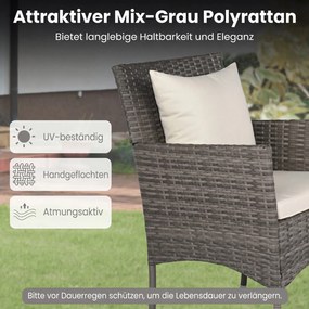 Costway 3 kusová sada zahradního nábytku balkonová sada včetně 2 ratanových