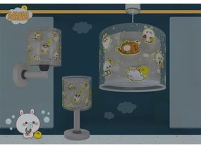 Dalber 41769E - Dětská nástěnná lampa KAWAII FRIENDS 1xE27/15W/230V šedá