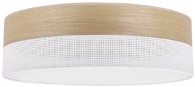 Stropní svítidlo Wood, 1x dýha zlatý dub/bílé plastové stínítko, (bílé plexisklo), (fi 50cm)