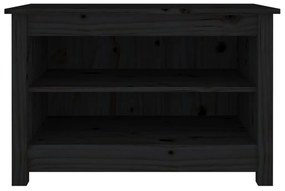 Lavice s botníkem černá 70 x 38 x 45,5 cm masivní borovice - Default Title