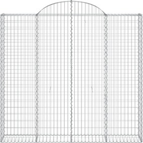 Klenuté gabionové koše 2 ks 200x50x180/200cm pozinkované železo 3146404