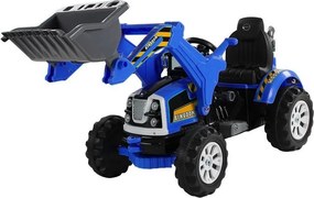 LEAN CARS Elektrický traktor s rypadlem modrý