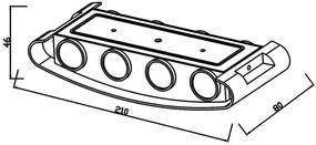 TOP LIGHT Světlo nástěnné Ray C, Černá