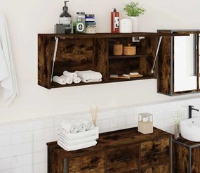 vidaXL Koupelnová nástěnná skříňka 100x25x40 cm kompozitní dřevo [860109] Barva: kouřový dub