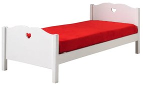 Bílá dětská postel Vipack Amori Heart, 90 x 200 cm