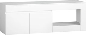 HOMCOM moderní TV nábytek do obývacího pokoje s 2 dveřmi, otevřeným oddílem, pro televizory až do 152,4 cm, 140x40x48 cm, bílý