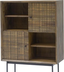 Komoda Maze 85 cm z masivu hnědá/černá