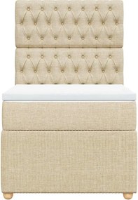 Box spring postel s matrací krémová 90x200 cm textil 3294251