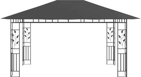 Altán s moskytiérou a světelné LED řetězy 4x3x2,73m antracitový 3070317