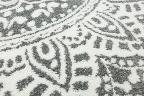 Koberec Lima G757A mandala, krémový / šedý kruh
