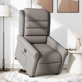 Elektrické zvedací polohovací křeslo taupe textil 3303341