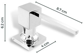 Sink Quality Quatro, dávkovač saponátu pro kuchyňský dřez 400ml, chromová, SKQ-DOK-CH