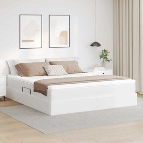 Postel s úložným prostorem a matrací Bílá 160 x 200 cm 3370171