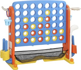 AIYAPLAY 4-v-1 herní set, Čtyři v řadě, výškově nastavitelný, síťová taška, plast, barevný