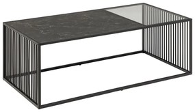 Černý konferenční stolek se skleněnou deskou 60x120 cm Strington – Actona