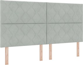 Postel s boxspringem s čelo Světle šedá 200 x 180 cm samet 3344594
