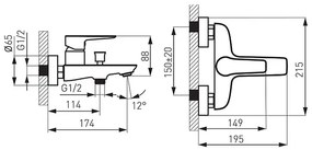 Ferro Adore, vanová baterie, černá-chromová, BDR1BLC