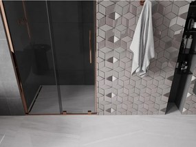 Mexen Velar, posuvné sprchové dveře do otvoru 90 cm, 8mm šedé sklo, růžové zlato, 871-090-000-41-60