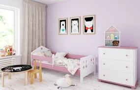 BabyBeds Dětská postel POLA Velikost postele: 180x80 cm, Barevné provedení: Růžová, Úložný prostor: Ne, bez úložného prostoru Bílá