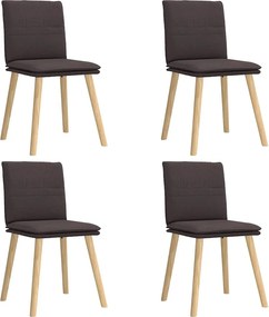 Jídelní židle 4 ks tmavě hnědé textil 3315359