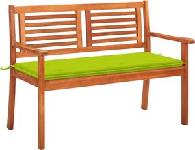 vidaXL 2místná zahradní lavice s poduškou 120 cm masivní eukalyptus [3060981] Barva: Zelená