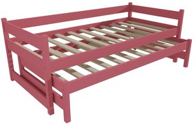 Vomaks Dětská postel s výsuvnou přistýlkou DPV 003 Rozměr: 90 x 180 cm, Barva: barva růžová