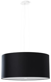 Závěsné svítidlo Otto, 1x černé textilní stínítko, (bílé sklo), (fi 50 cm)