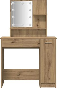 sada toaletního stolku s LED dub artisan kompozitní dřevo 3329186