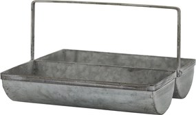Plechový antik box s rukojetí a 2 přihrádkami Old French - 28*26*17 cm