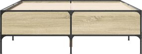 Rám postele dub sonoma 120 x 200 cm kompozitní dřevo a kov 3279803