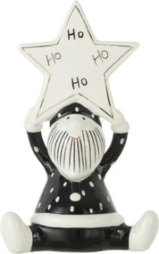 Vánoční dekorace SANTA HOHO 19,5 cm, černo-bílá