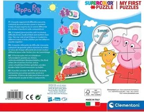 CLEMENTONI Moje první puzzle Prasátko Peppa 4v1 / 3, 6, 9, 12 dílků /