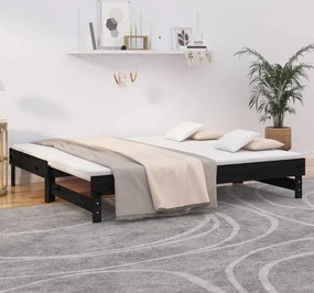 vidaXL Výsuvná postel 2x (90 x 190) cm masivní borovice [823393] Barva: Černá