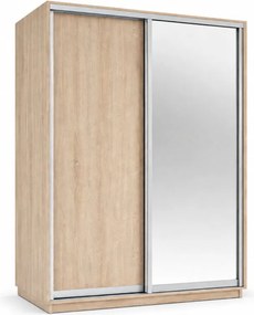 Skříně s posuvnými dveřmi 1800x2200x600 1LTD 1 Zrcadlo Dub Sonoma, profil stříbrný