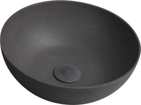 Sapho Formigo - Umyvadlo na desku průměr 39 cm, bez přepadu, bez otvoru pro baterii, matný antracit FG316