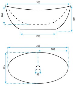 Keramické umyvadlo na desku REA KATE 36 bílé