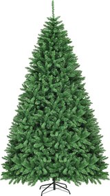 Costway 275 cm umělý vánoční stromek Kovový stojan Umělý stromeček s 3594 hroty