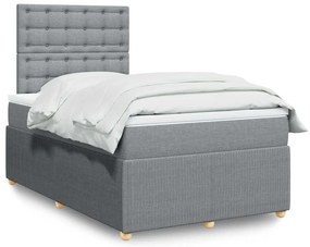 Box spring postel s matrací světle šedá 120 x 200 cm textil 3292037