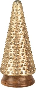 Skleněná vánoční dekorace zlatého stromečku - 14*31 cm