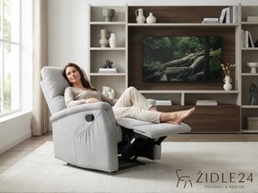 Polohovací TV křeslo AKI - šedá látka