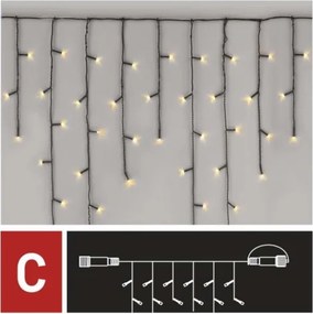 Propojovací vánoční řetěz bez zdroje EMOS Connecting D1CW01 ZY1441 100LED krápníky 2,5x0,9m teplá bílá