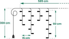 Venkovní LED světýlka s rampouchy 200 LED studená bílá