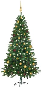 Umělý vánoční stromek s LED a sadou koulí 180 cm zelený,  3077555 HangarStore.cz