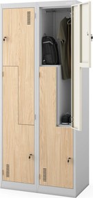 Šatní skříň typu L šedá / dub sonoma: Eco Design JULIA, 800 x 1850 x 450 mm