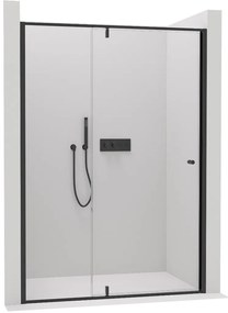 Cerano Santini, křídlové sprchové dveře 140x195 cm, 6mm čiré sklo, černý profil, CER-CER-428779