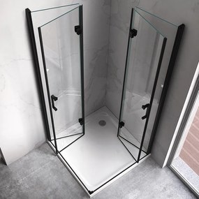BPS-koupelny Čtvercový sprchový kout HYD-SK05 80x80 černá/transparent