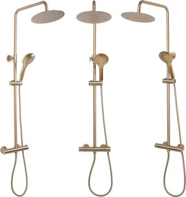 Rea Vincent, sprchový set s termostatickou baterií a dešťovou hlavicí 25cm, zlatá matná, REA-P6602